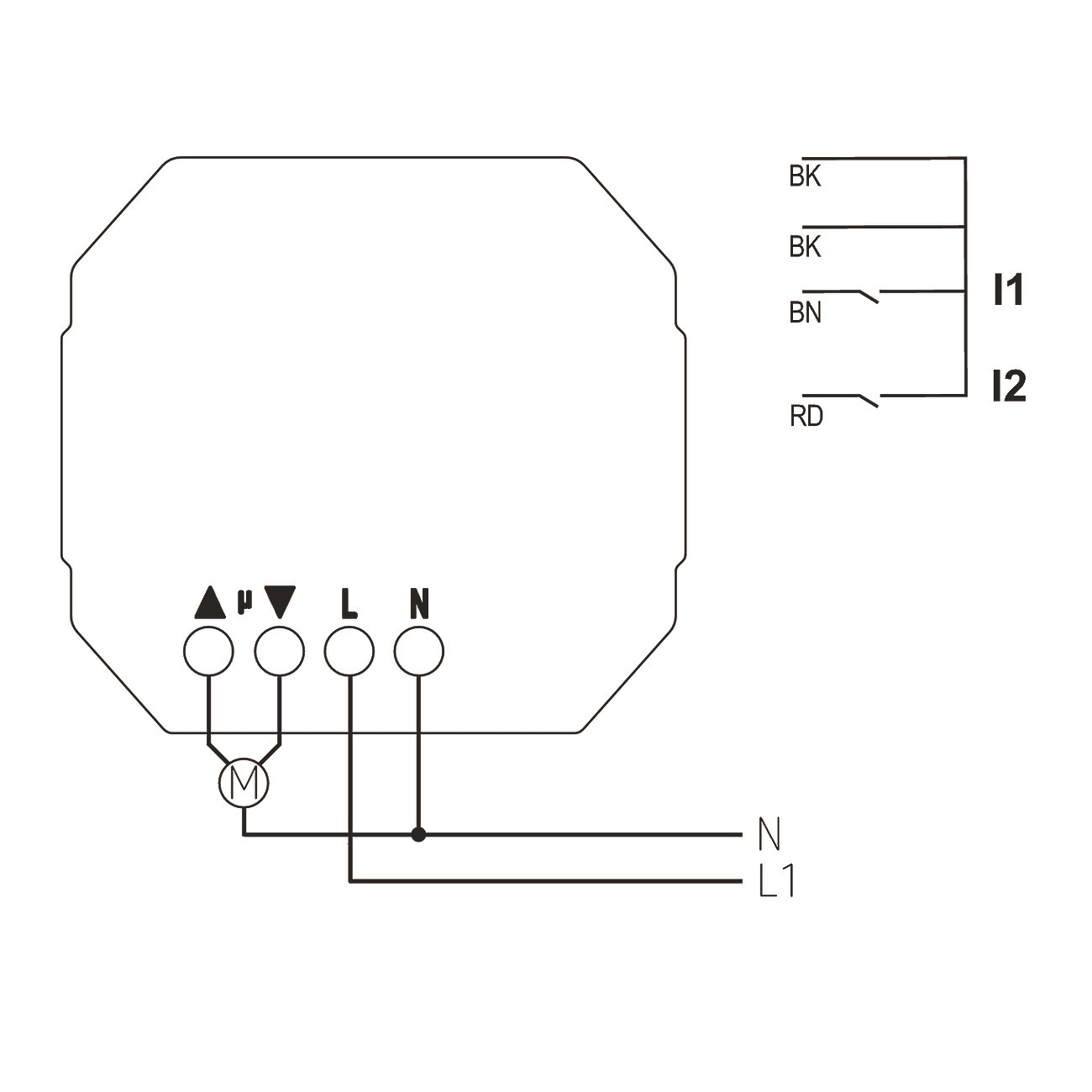 Aktuator HAN LuxorLiving žaluzije KNX RF P/O 1Ch +2x vhod za tipkalo ...