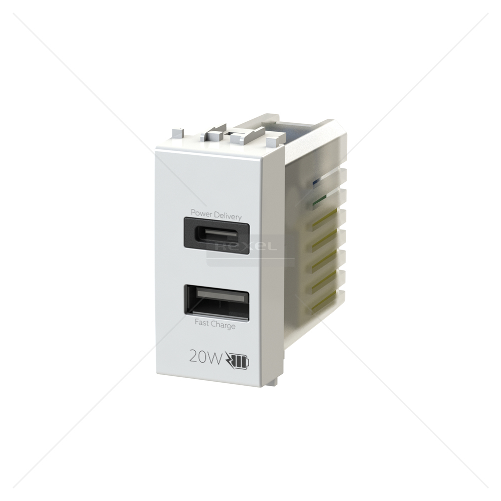 Komunikacijska vtičnica 4BOX Vimar Plana USB Tip A in C BEL VGR. IP20 ...