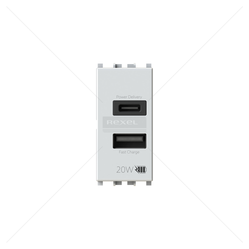 Komunikacijska vtičnica 4BOX Vimar Plana USB Tip A in C BEL VGR. IP20 ...