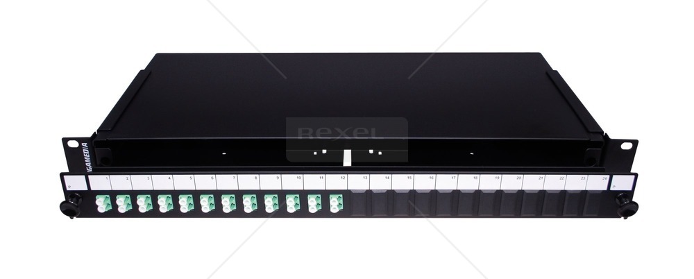Priključni panel za optiko GIGAMEDIA 6 x LC duplex konektor + 12 x ...